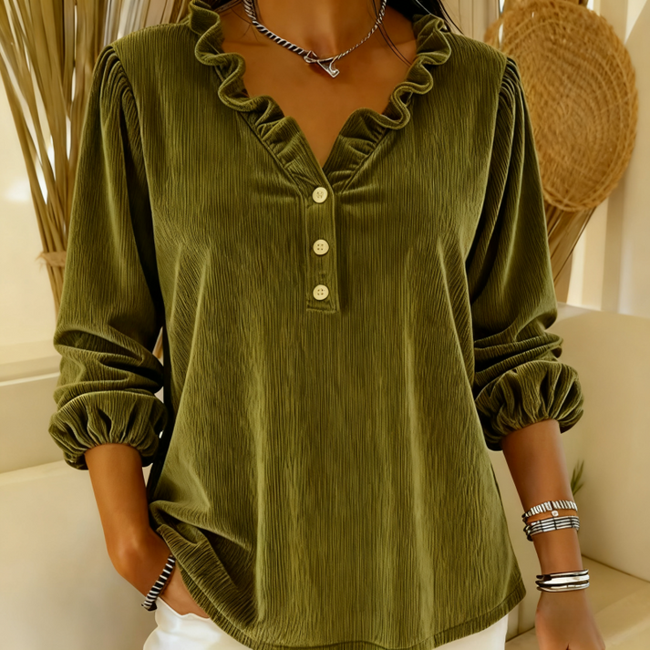 Damtopp med V-ringning och Ballongärmar – cohopt